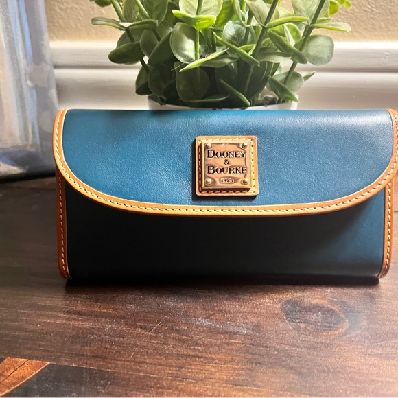 Dooney & Bourke | Bags | Dooney Bourke Wexford Leather Wallet Teal ...